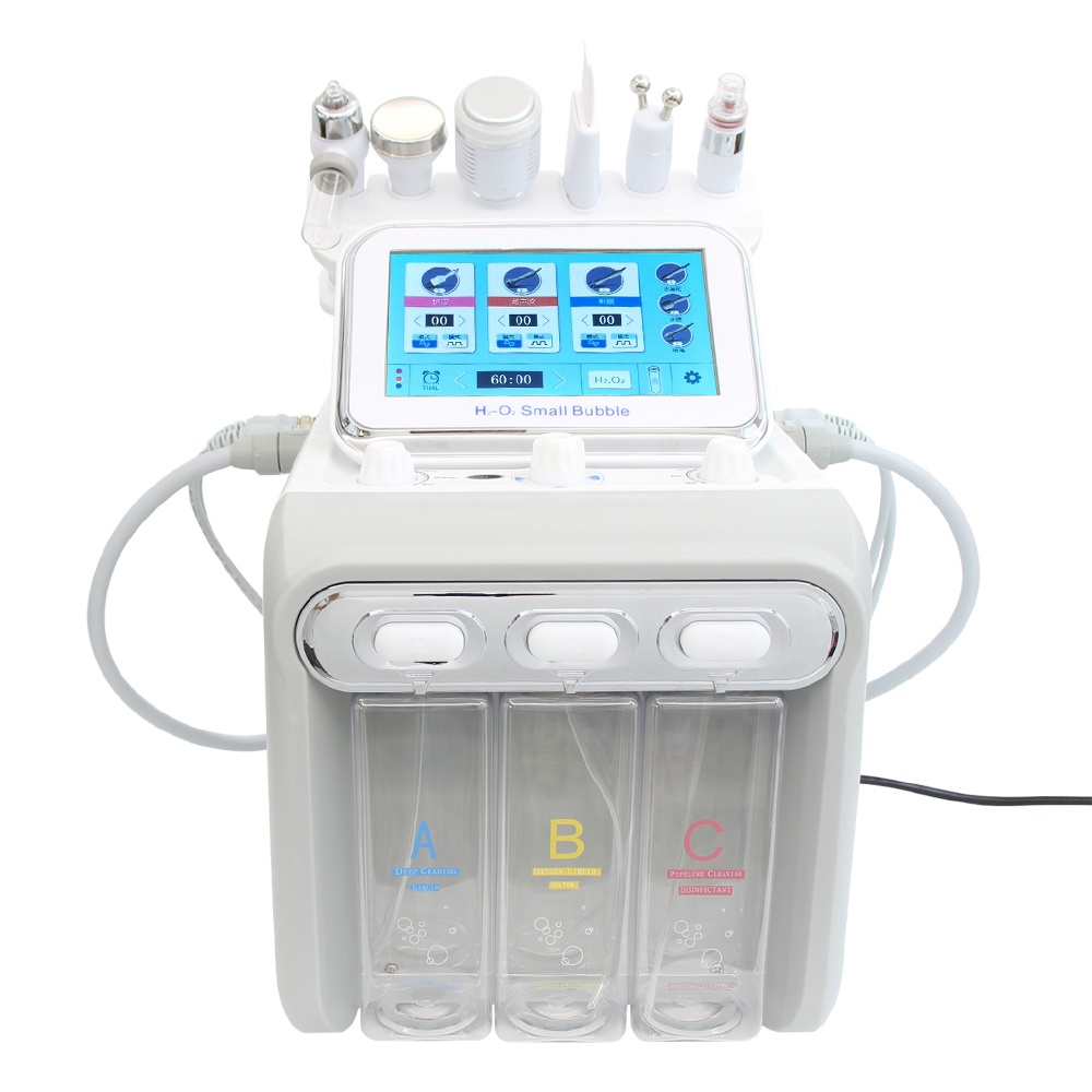 6 in 1 Hydro Oxygen Small Bubble Facial Machine Skin Cleansing Beauty ...