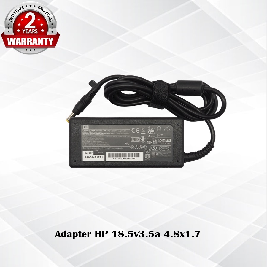 Adapter HP 18.5v3.5a 4.8x1.7 อะแดปเตอร์ เอชพี 18.5v 3.5a หัว 4.8x1.7 แถมฟรีสายไฟ AC ประกัน 2 ปี ...