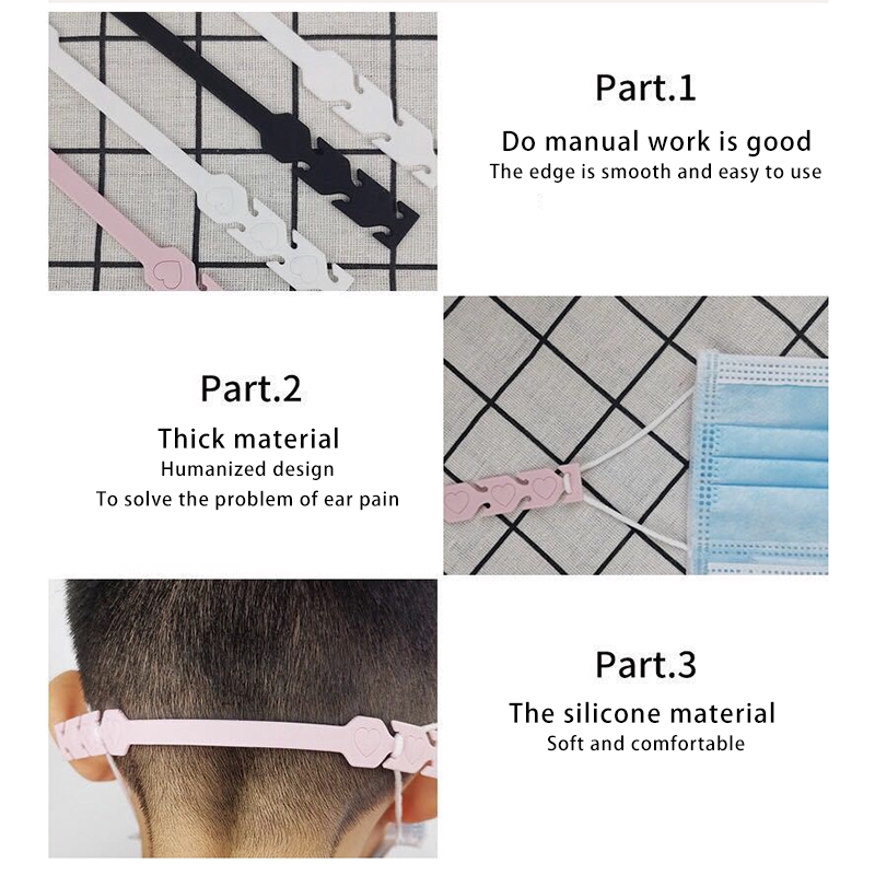 3 Length Adjustment Silicone Mask Ear Snap Hooks Mask Ear Hook Snap ...