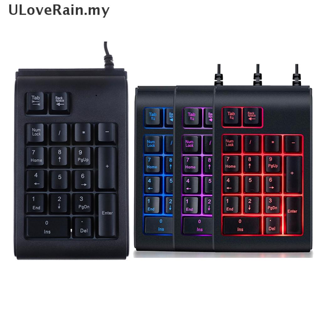 【ULoveRain】 19 Keys number keyboard USB wired mechanical numpad mini ...