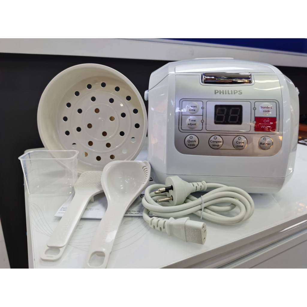 Philips หม้อหุงข้าวดิจิตอล ความจุ1.0 ลิตร รุ่น HD3030 (White) รับประกัน ...