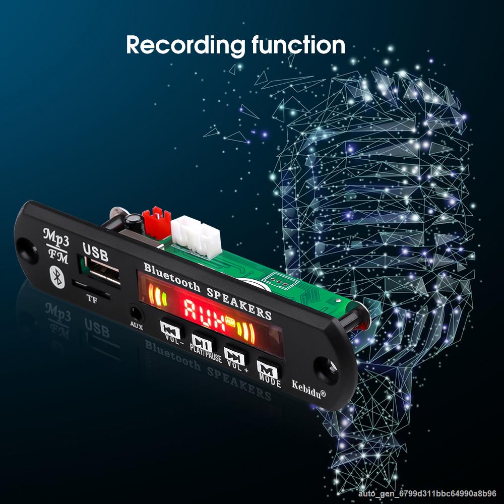 Kebidu Hands-free Mp3 Player Decoder Board 5v 12v Bluetooth5.0 80w ...