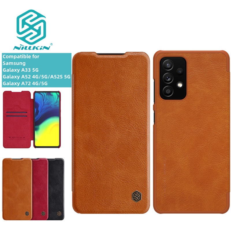 NILLKIN เคสโทรศัพท์หนัง PU ฝาพับ กันกระแทก สําหรับ Samsung Galaxy A33 A52 A72 4G A52S 5G Qin ...