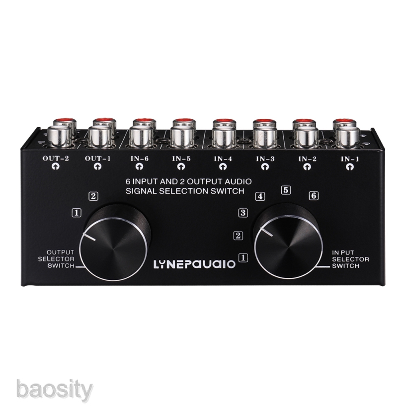 6 Input 2 Output Stereo Audio Signal Selection Headphone Switcher RCA ...