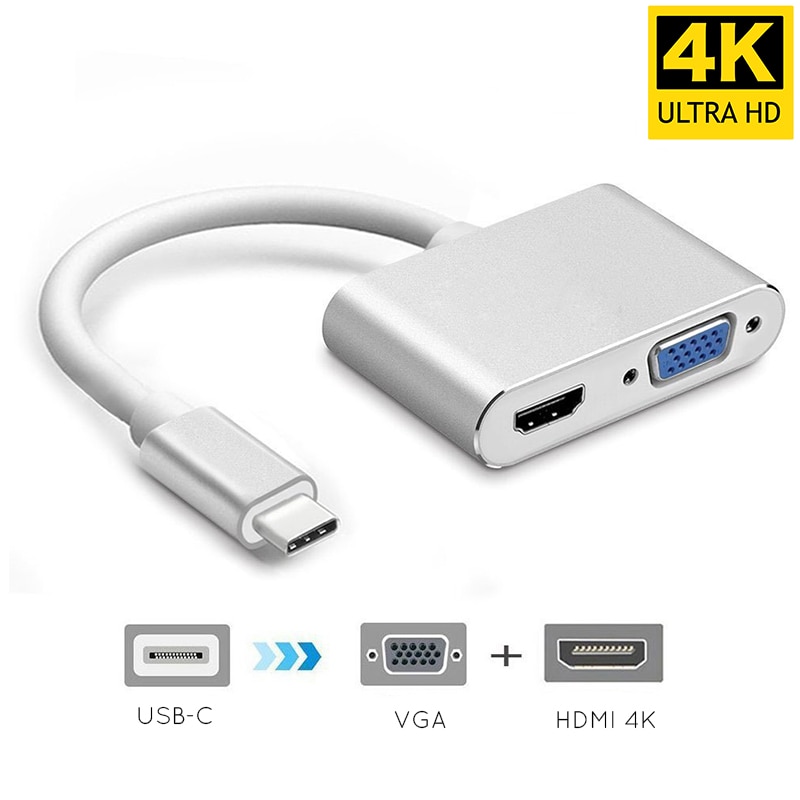 อะแดปเตอร์แปลง Usbc To Hdmi 4k 30 Hz Vga Adapter Usb 3 . 1 Type C Usb ...