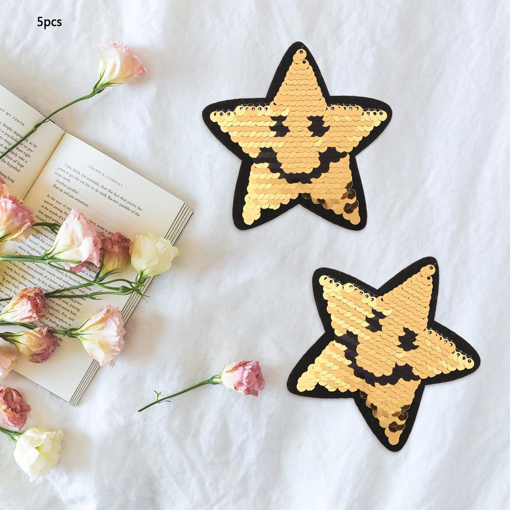5x Star Applique Clothing Embroidery Patch Sticker Iron On Sew Cloth ...