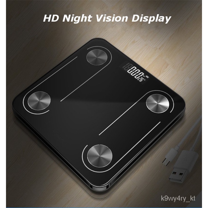 เครื่องชั่งน้ำหนักUSB Charging Body Electronic Scales Fat Scale Floor ...