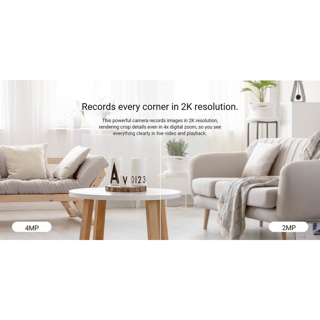 EZVIZ TY1 (4MP) resolution HD 2K Wi-Fi & Lan Pan-Tilt IP Security ...