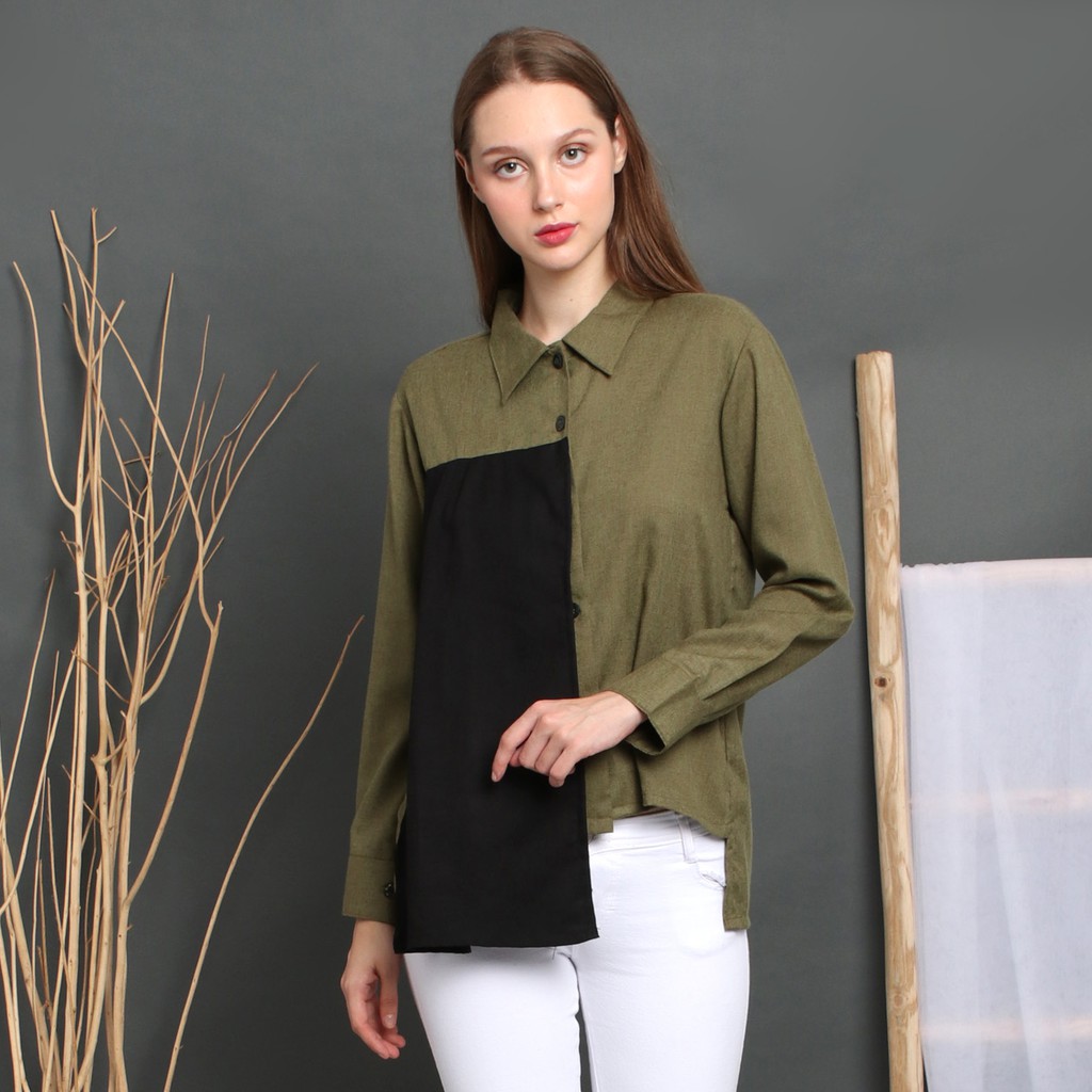 เสื้อเชิ้ต Blusha Bergenia สําหรับสตรี - batik_dirga.th - ThaiPick