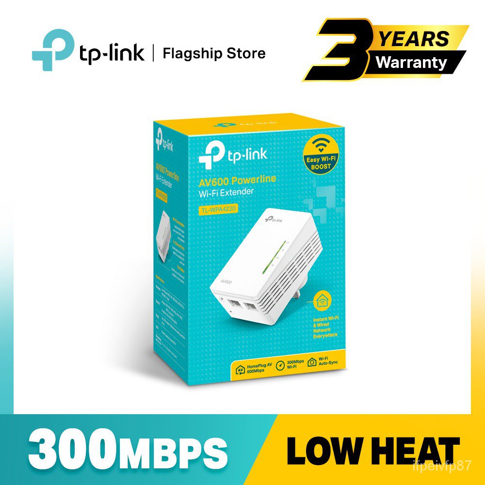 gDWb TP-LINK TL-WPA4220 AV600 HomePlug Powerline WiFi Unit (Plug, Pair ...
