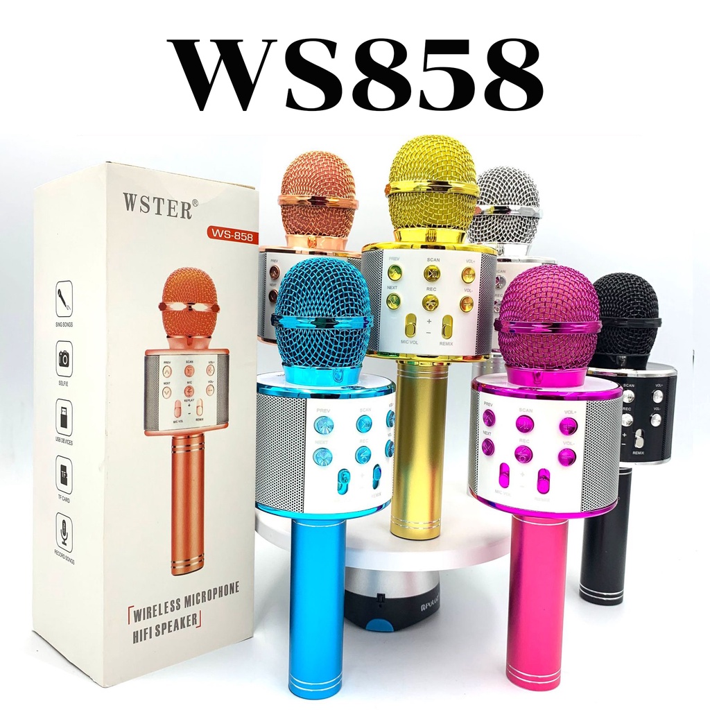 ไมค์คาราโอเกะ บลูทูธ รุ่น WS-858 - aspire.ct - ThaiPick