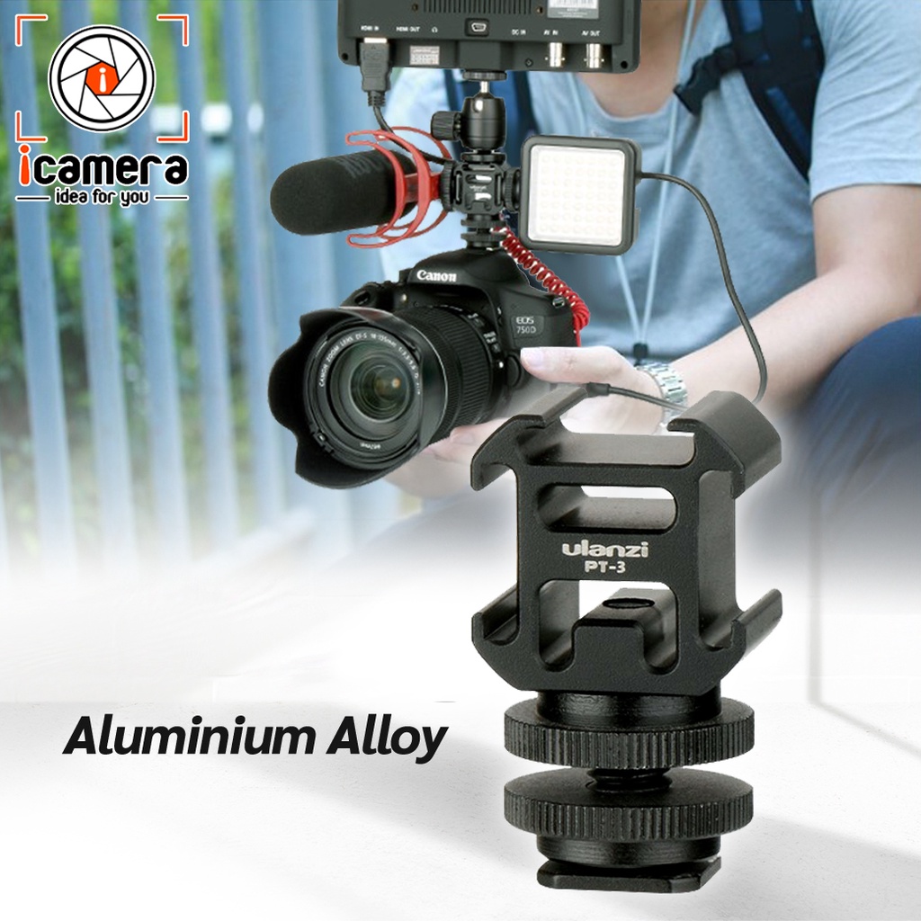 Ulanzi PT-3S Triple Cold Shoe Mount - ตัวจับ 3ทาง ต่อกับกล้อง ไม้เซลฟี่ ...