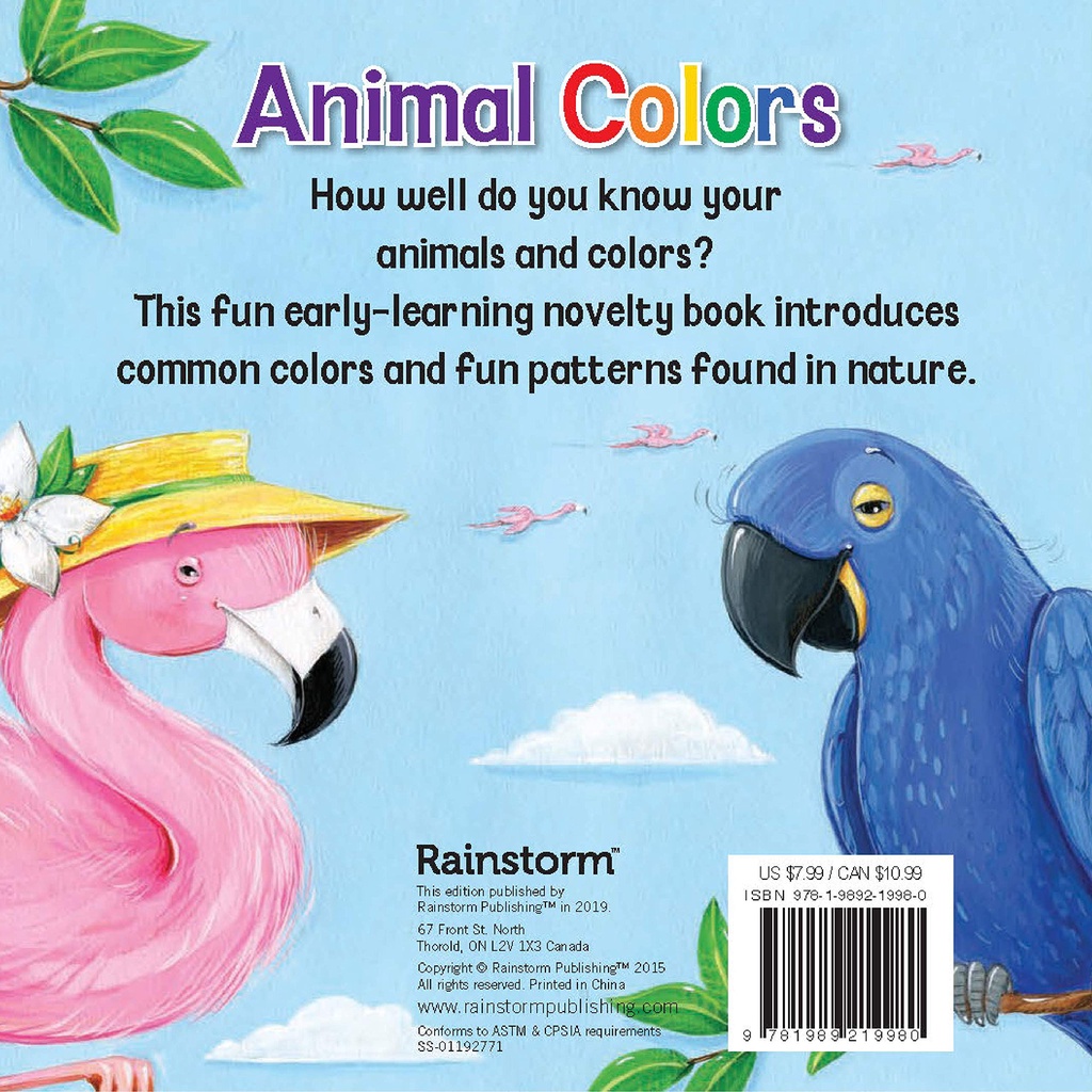 Animal Colors หนังสือเด็ก Touch and Feel Board Book ภาษาอังกฤษ สำหรับ ...