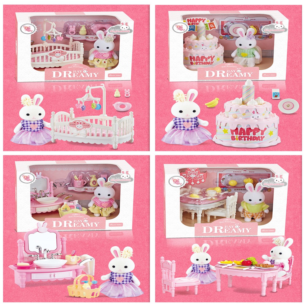 บ้านตุ๊กตา Yasini Series Bay Dreamy เฟอร์นิเจอร์สำหรับบ้านตุ๊กตากระต่าย ...