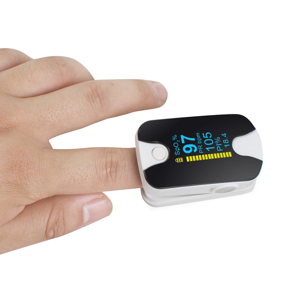 Color OLED Finger Pulse Oximeter 4 Parameter SPO2 PR PI Respiration ...