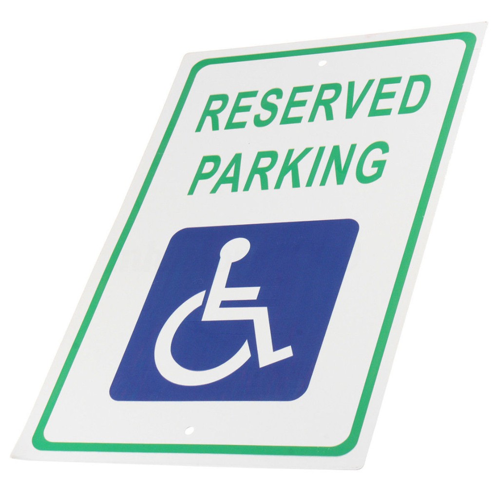 8'' x 12'' Aluminum Reserved Handicap Parking Sign W/ Wheel Chair ...