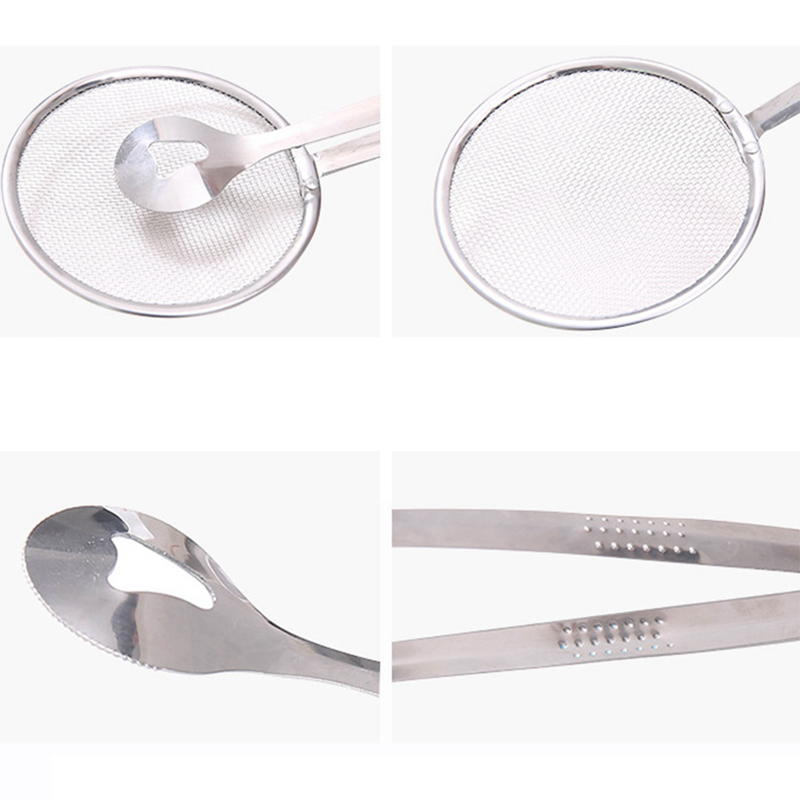 Kitchen tools stainless steel oil spill clip frying oil filter hot pot ...