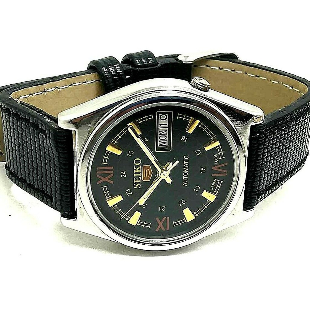 vintage seiko 5 automatic mens steel japan made movement No 7009 ...