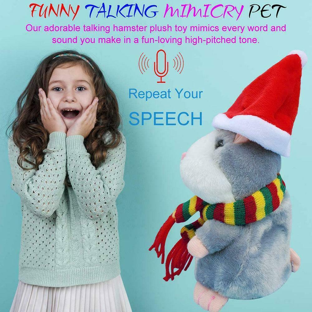 2020 Upgrade Cute Christmas Talking Hamster Plush Toy Stuffed Kids ...