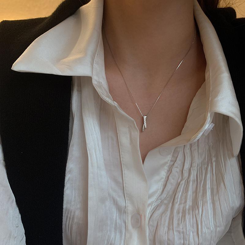 ยาวข้ามสร้อยคอ925เงินประสาน2021ใหม่หญิงinsโซ่กระดูกไหปลาร้าเบาและหรูหรา - gyu8842tos - ThaiPick