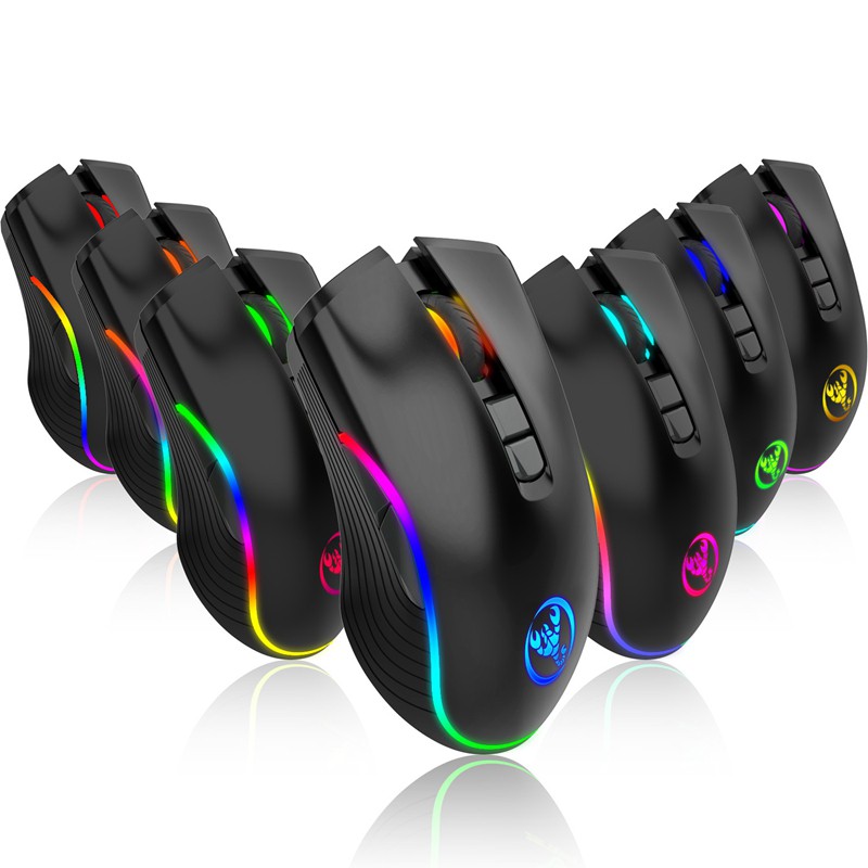 Hxsj T26 2 . 4 G เมาส์ไร้สาย Rgb พอร์ตชาร์จ Type - C สีดํา - youyilu.th ...
