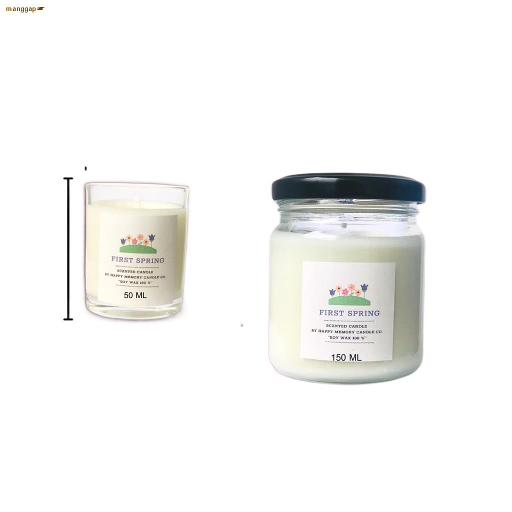 จัดส่งจากกรุงเทพเทียนหอม (กลิ่น first spring) เทียนหอมไขถั่วเหลือง100 (ขนาด50ml 150ml ...