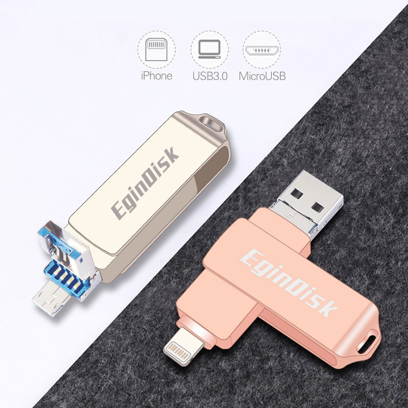 New Otg Pendrive 128GB Compatible iPhone Android PC3 Port Lightning ...