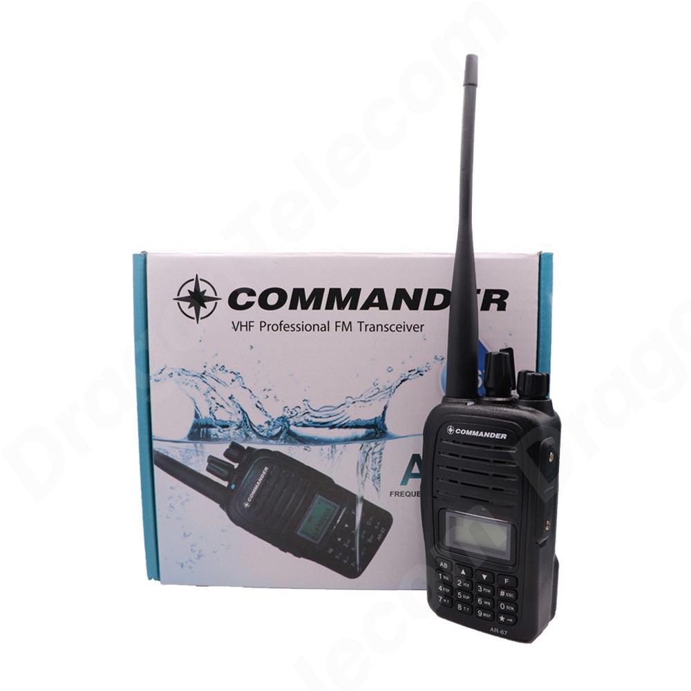 วิทยุสื่อสารเครื่องดำ COMMANDER AR-67 (กันน้ำมาตรฐาน IP67) ความถี่วิทยุสมัครเล่น หน้าจอโชว์ 2 ...