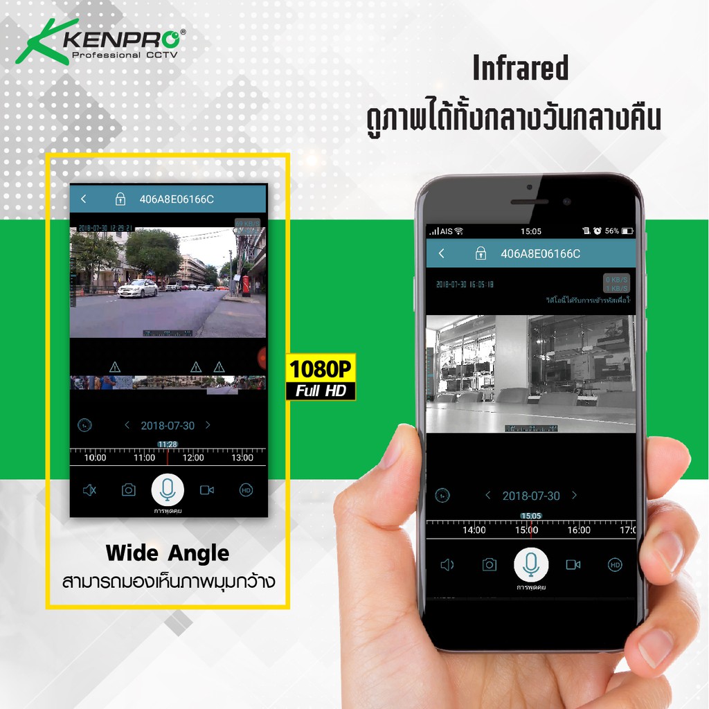 Kenpro กล้องหุ่นยนต์ รุ่น KP-IP203P ความละเอียด 1080P Robot CCTV ...