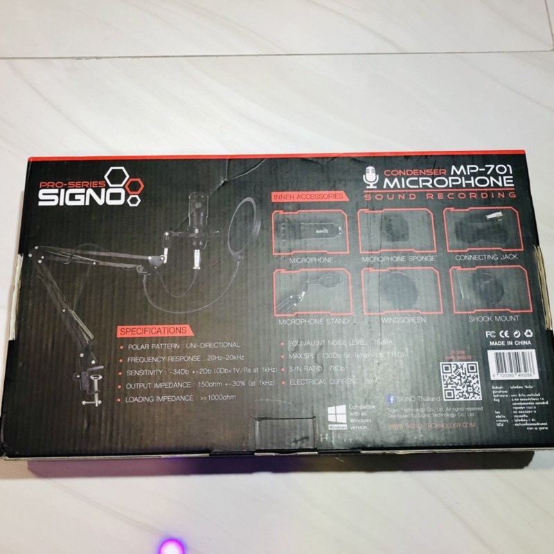 Microphone Condenser SIGNO (MP-701) Black A20 - maccomshop - ThaiPick
