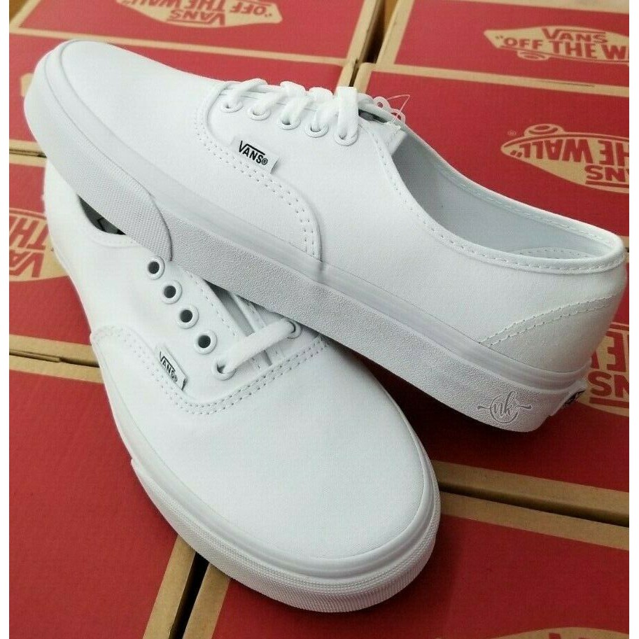 Vans Authentic สีขาว Classic White ฟรีกล่อง มีรับประกัน รองเท้าผ้าใบ