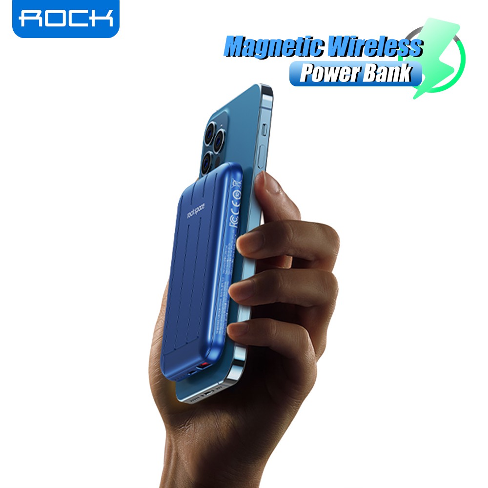 ROCK Magnetic Wireless Power Bank 10000mAh Mini PD Powerbank Portable ...