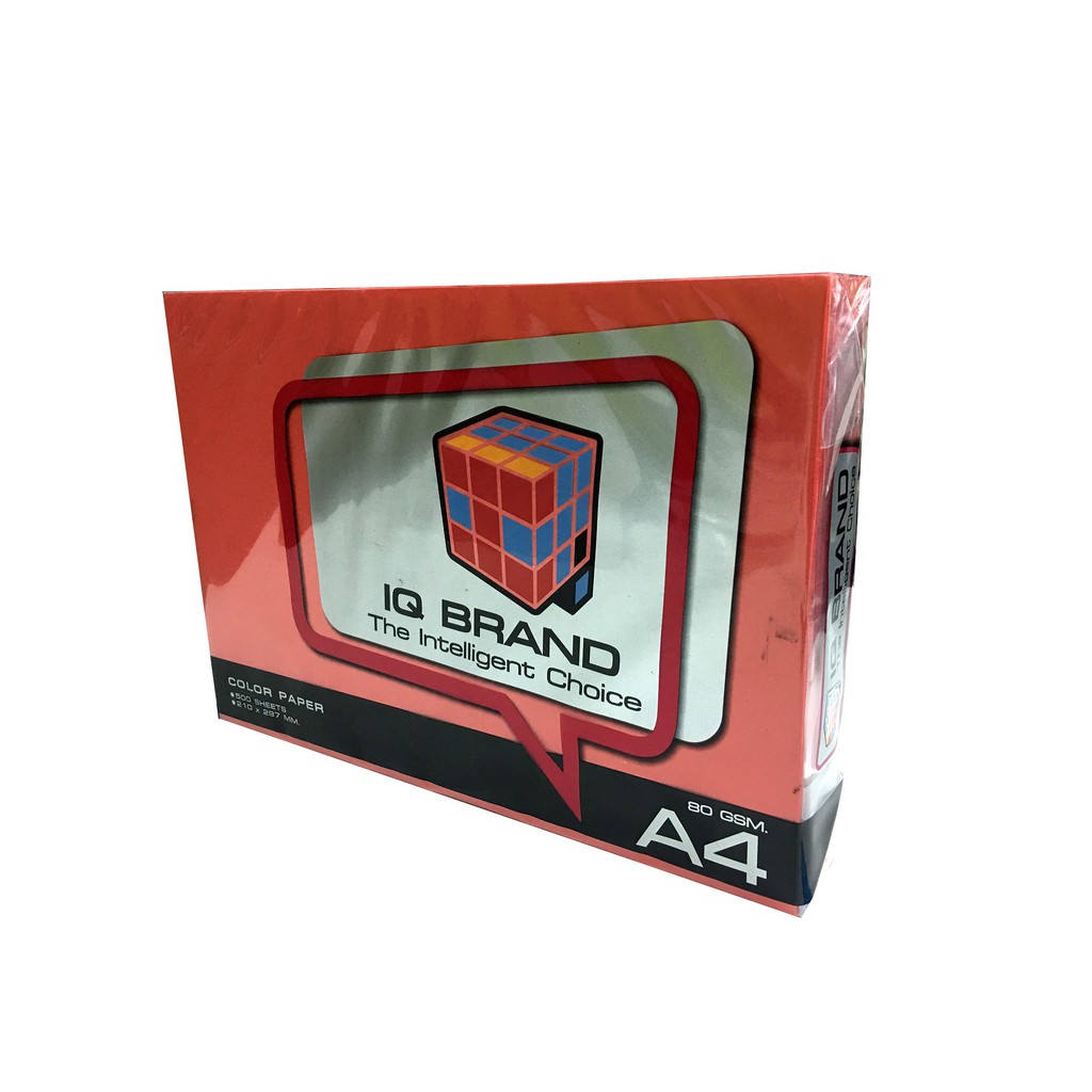 IQ Brand กระดาษสีเข้ม A4 80 แกรม สีแดง Red | Shopee Thailand