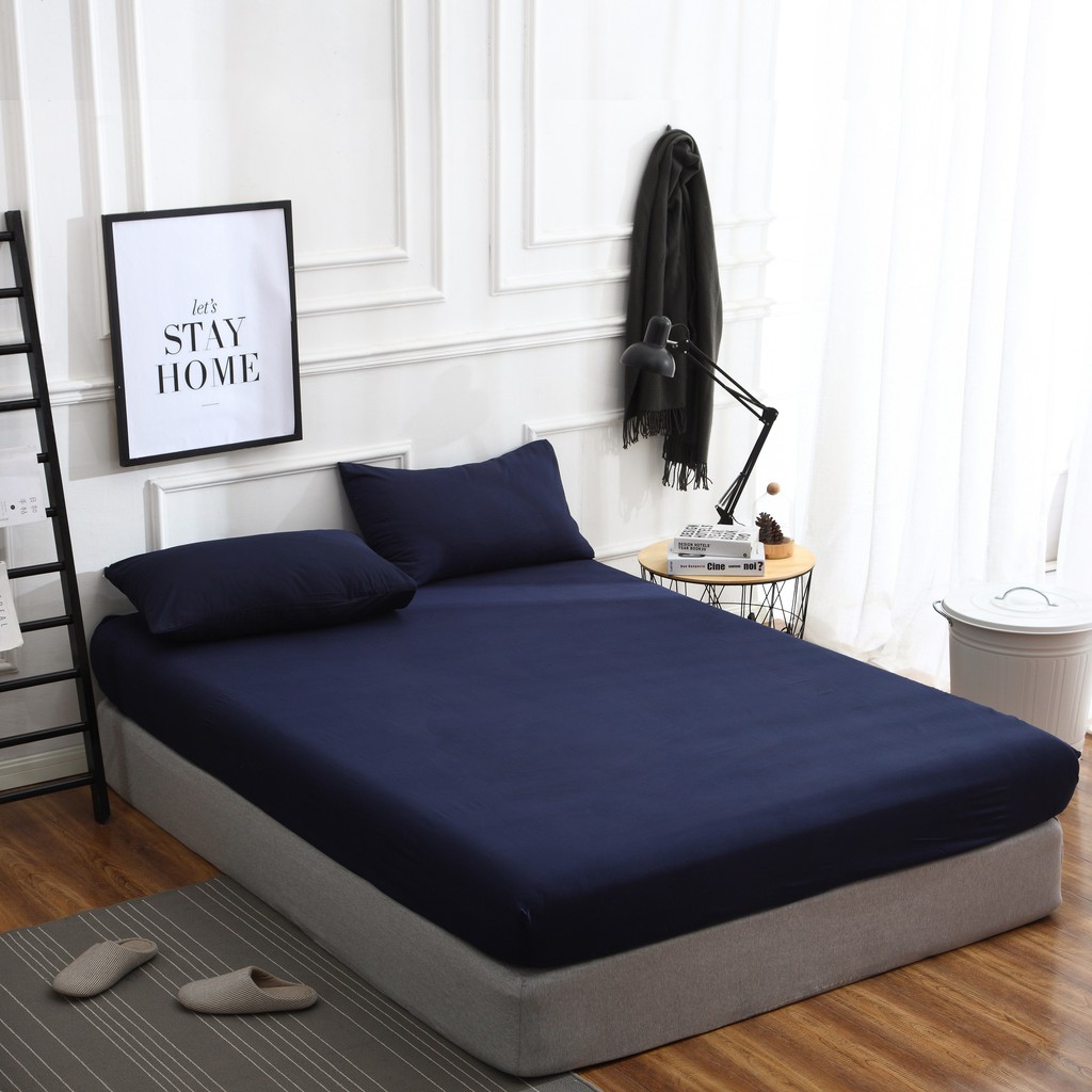 KSSL-12 ชุดเครื่องนอน สีกรมท่า เนื้อผ้าไมโครเท็กซ์ทอ450เส้น ป้องกันไร ...