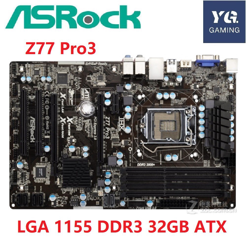 ASROCK Z77 Pro3 Desktop Motherboard Z77 Socket LGA 1155 DDR3 32GB ATX Original Used Mainboard ...