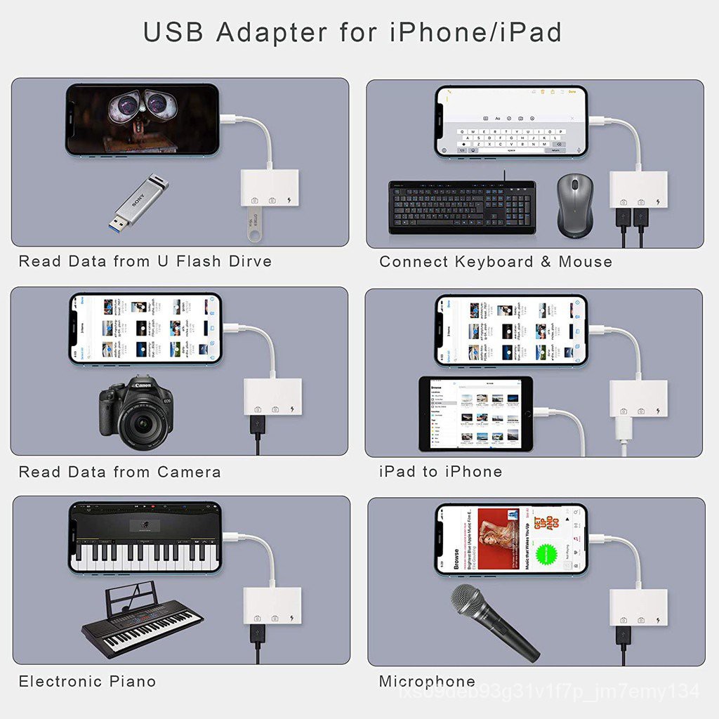 iPhone iPad iPod Touch Lightning to USB 3 Camera Adapter สายแปลง เพื่อ ...