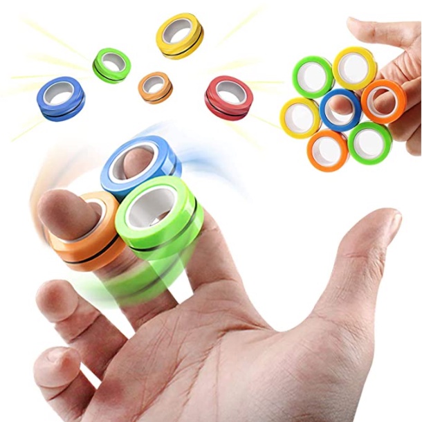 【พร้อมส่ง】♨LAMJAD Fidget Ring Magnetic Finger Rings, Colorful Finger ...