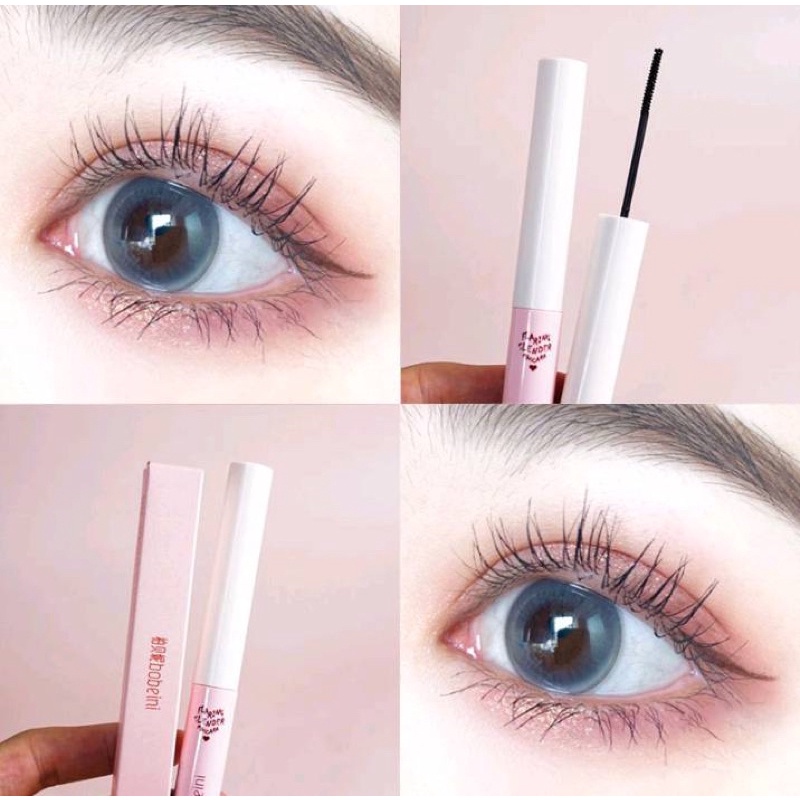 Bobeini Mascara Flaring slender มาสคาร่าปัดขนตาแท่งชมพู แปรงเล็ก กันน้ำ ...