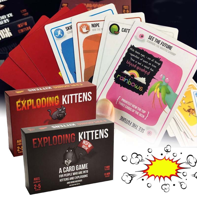 Exploding kittens การ์ดเกม ของเล่นสำหรับเด็ก | Shopee Thailand