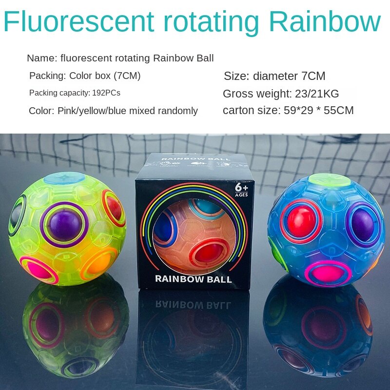 Rainbow Ball Intelligence Round 12 Hole Decompression Puzzle Luminous ...