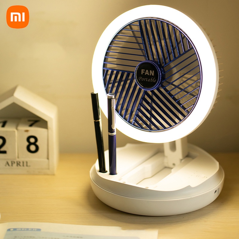 Xiaomi Mini Fan Led Night Light USB Rechargeable Fill Light Foldable ...