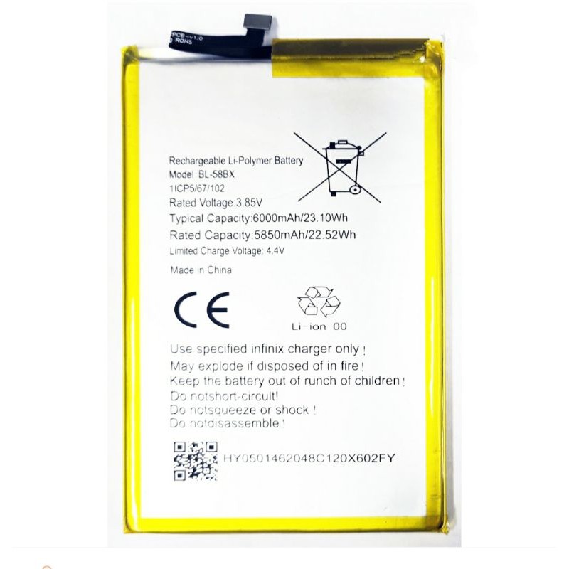 แบตเตอรี่ infinix Hot 9 Play (BL-58BX) รับประกัน 3 เดือน | Shopee Thailand