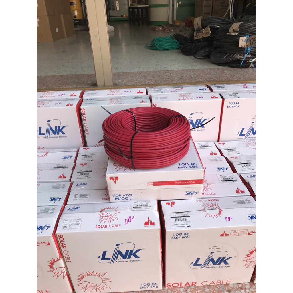 สายไฟโซล่าเซลล์ PV1-F 4 มิล ยี่ห้อ LINK ยกม้วน 100เมตร (Solar PV Cable) - nutthaisin - ThaiPick