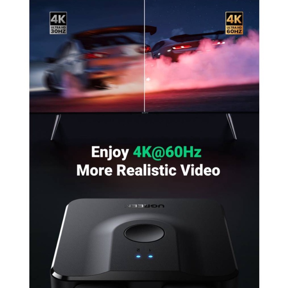 UGREEN 70607 Swither 2In1สาย HDMI 1M Out 4K 60Hz Splitter สําหรับ ...