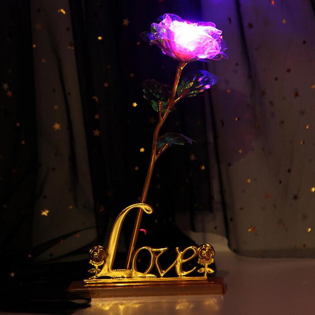 Glow Colorful Galaxy Artificial Rose Flower Infinity Gift Valentine's ...