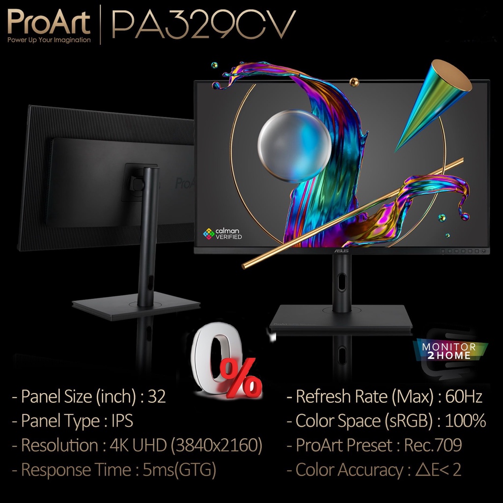 [ผ่อน0%] ASUS ProArt Display 32” 4K HDR Monitor (PA329CV) - UHD (3840 x ...