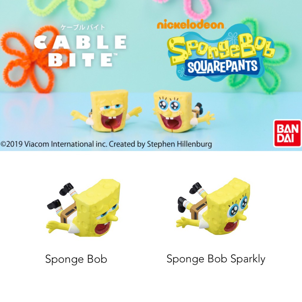 Cable bite Japan ถนอมสายชาร์จ สพันจ์บ็อบ Sponge Bob - shersocute - ThaiPick