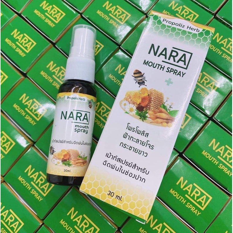เม้าท์สเปรย์สำหรับฉีดพ่นในช่องปาก Nara mouth spray สมุนไพร 10 ชนิด ...