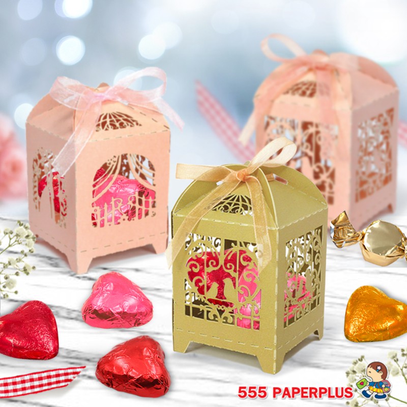 555paperplus ซื้อใน live ลด 50 กล่องใส่ของขวัญพร้อมโบว์ผูก(1 ใบ) V027 ...