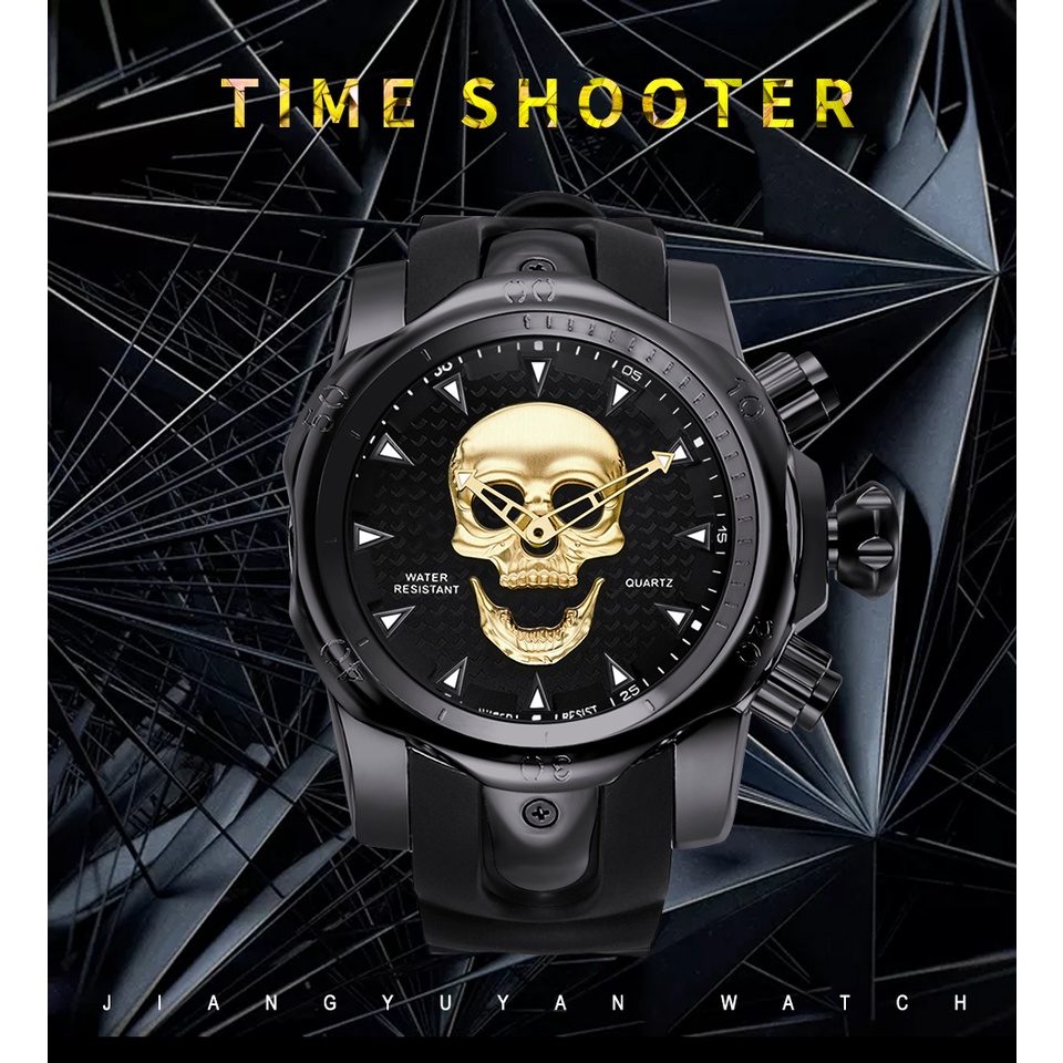 Skull Watch Men Big Dial 3D Rotating Mens Watches Top Brand Luxury ...